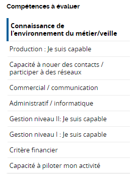 Renseigner une auto-évaluation des compétences
